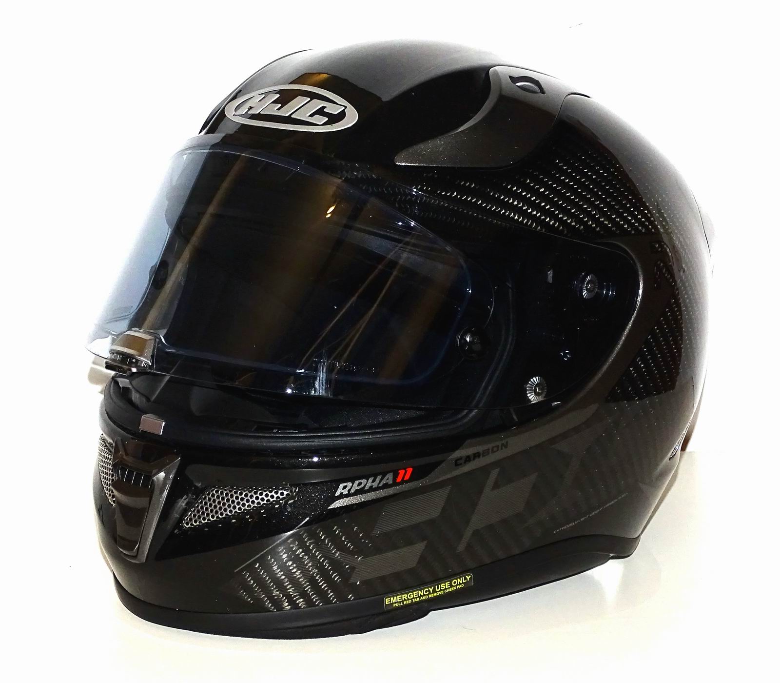 Kurvensurfer › Helme und Kommunikation › HJC – RPHA 11 Carbon „Bleer“